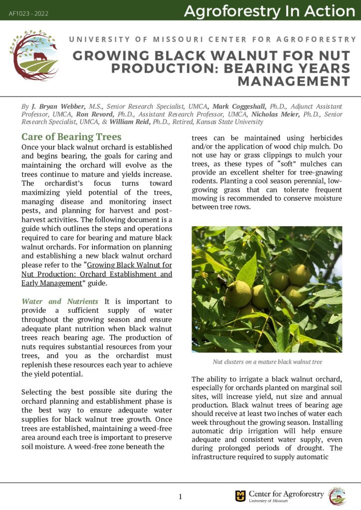 Agroforestry in Action Technical Guides | The Center for Agroforestry