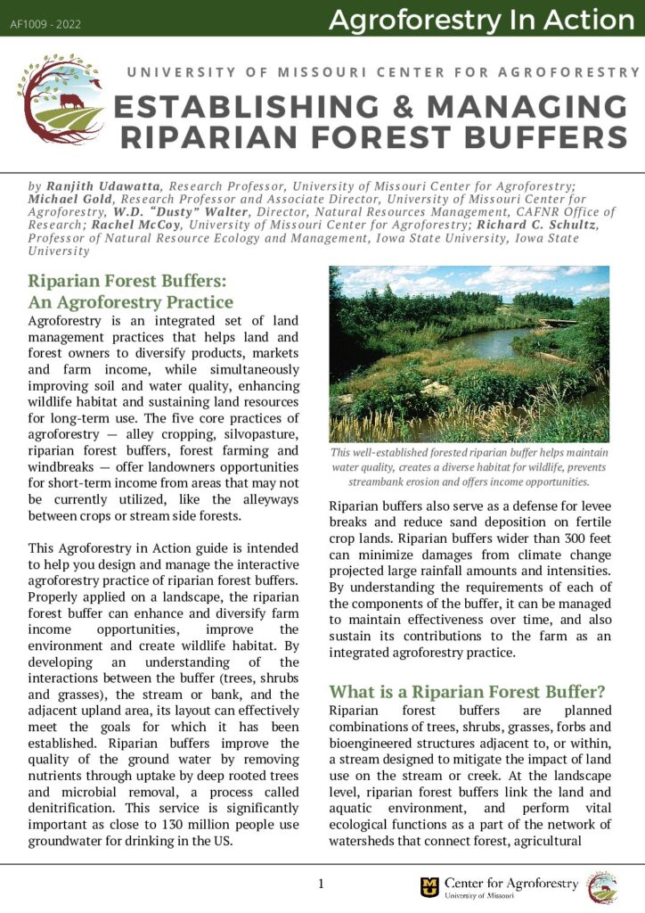 Agroforestry in Action Technical Guides | The Center for Agroforestry